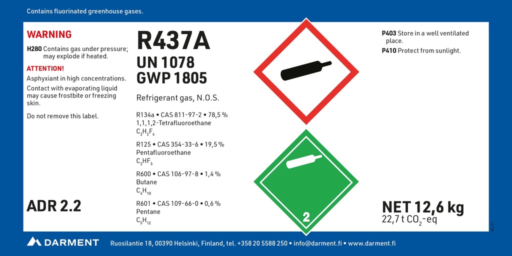 Refrigerant R437A | Darment Oy